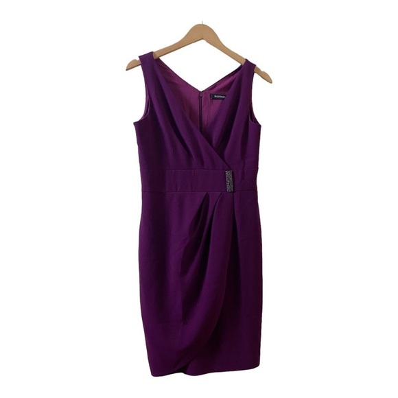 Ellen Tracy | Dresses | Ellen Tracy Purple Overly Sheath Dress Sz 8 ...